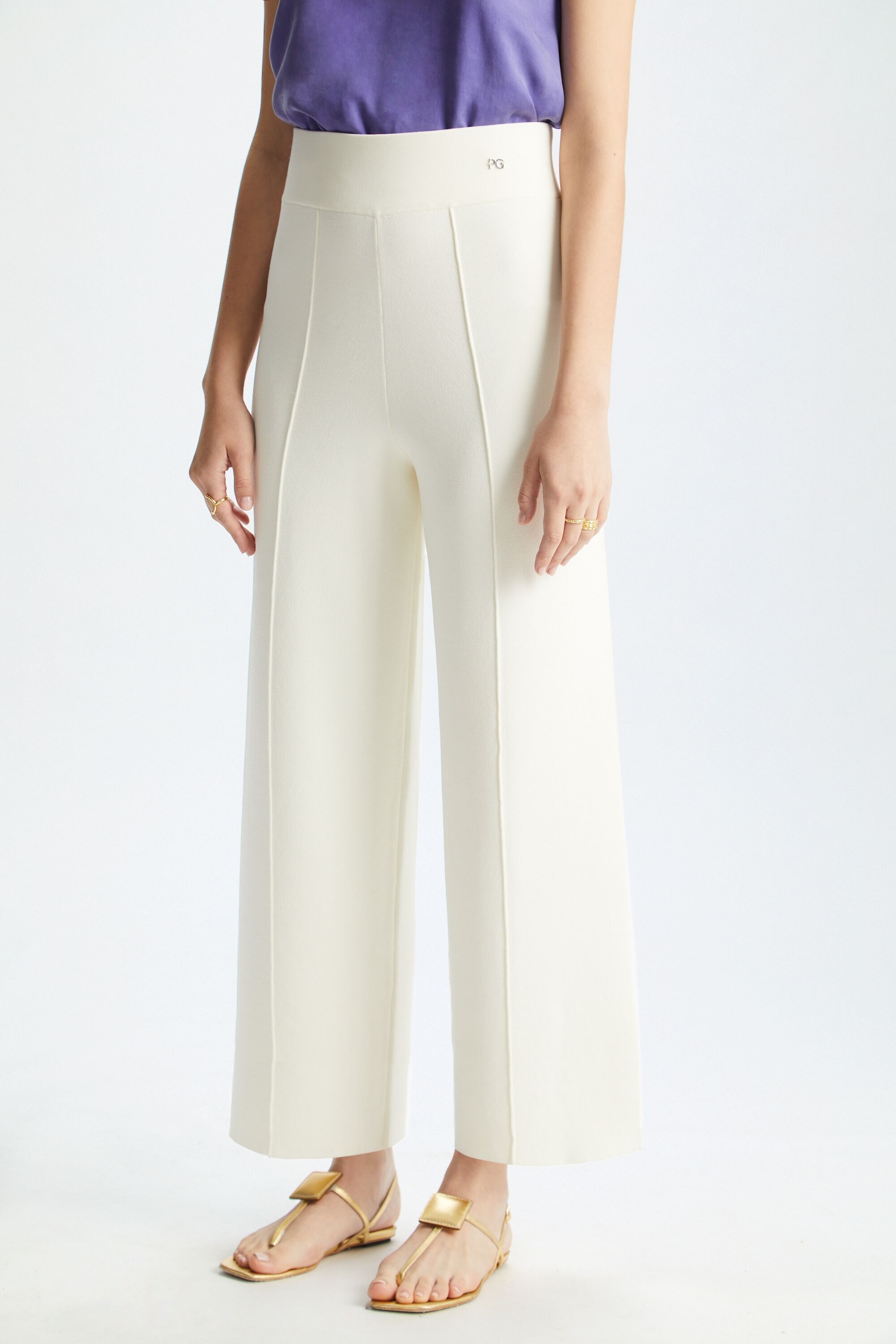 Pantalón ancho punto stretch crudo - Purificacion Garcia España