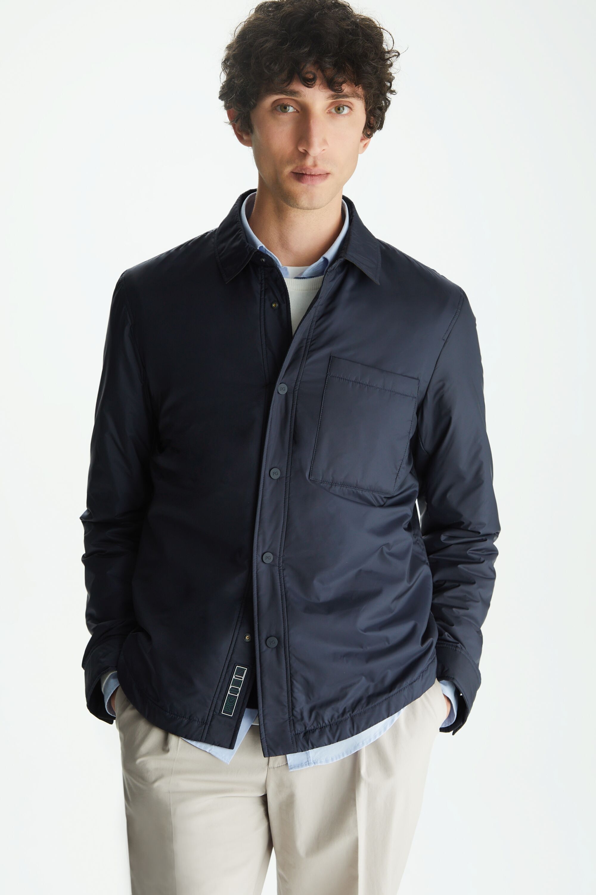 SOBRECAMISA NYLON ACOLCHADO azul - Purificacion Garcia México