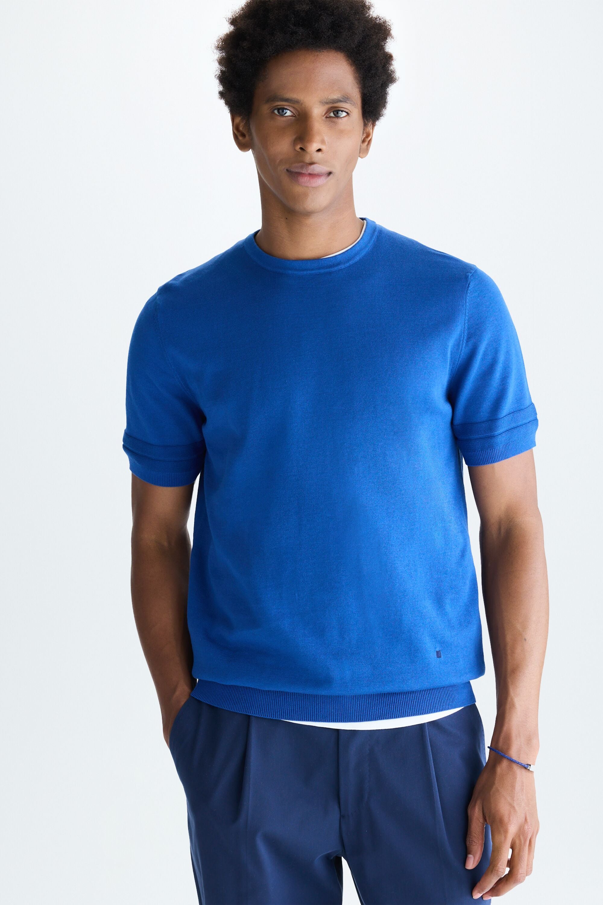 Camiseta punto algodon pima azul royal - Purificacion Garcia México