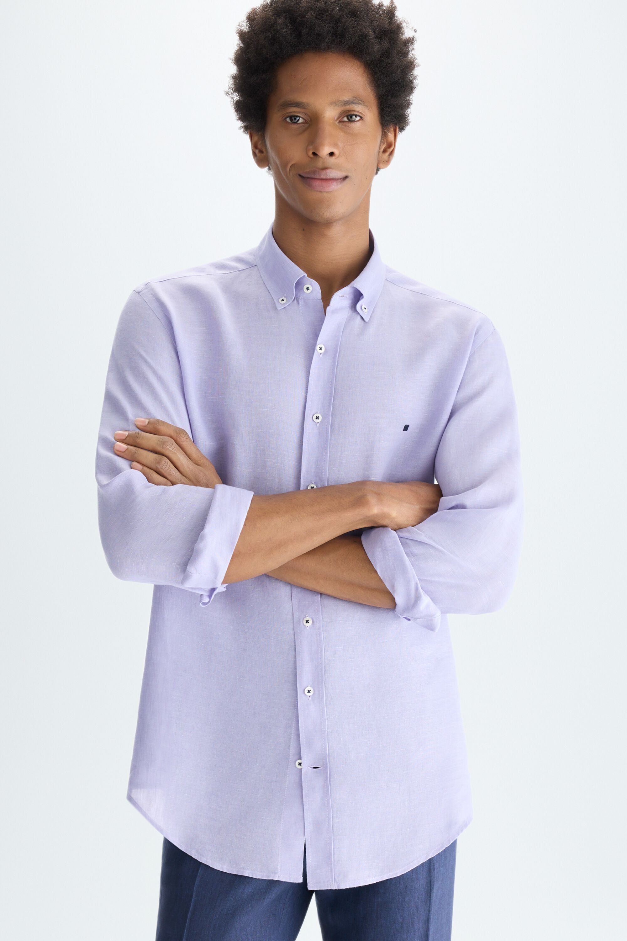 Camisa lino malva - Purificacion Garcia España