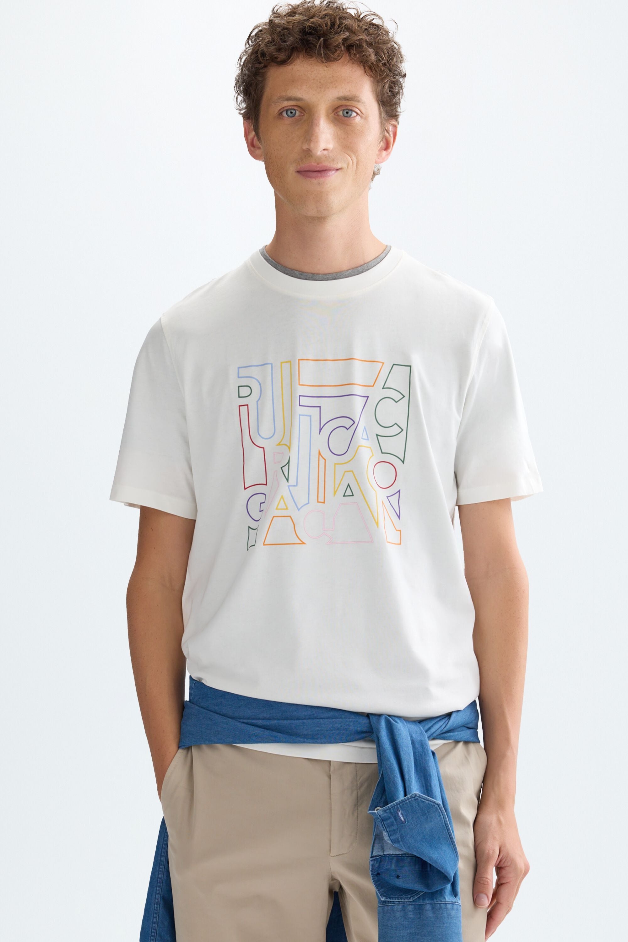 Camiseta estampado PG Lines crudo - Purificacion Garcia Chile