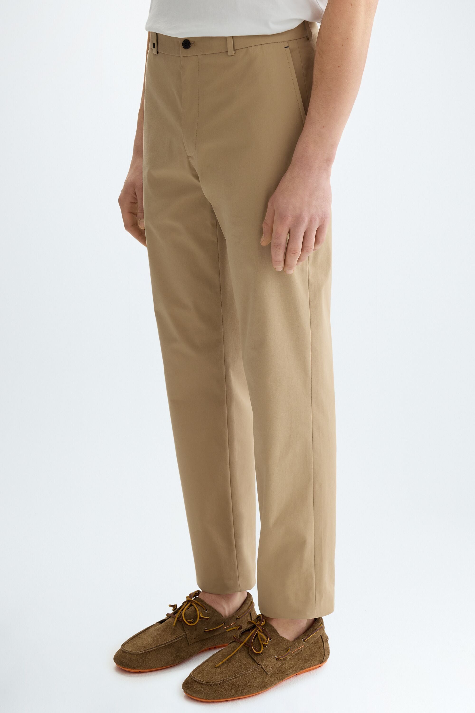 Pantalón chino regular fit sarga algodón camel - Purificacion Garcia México