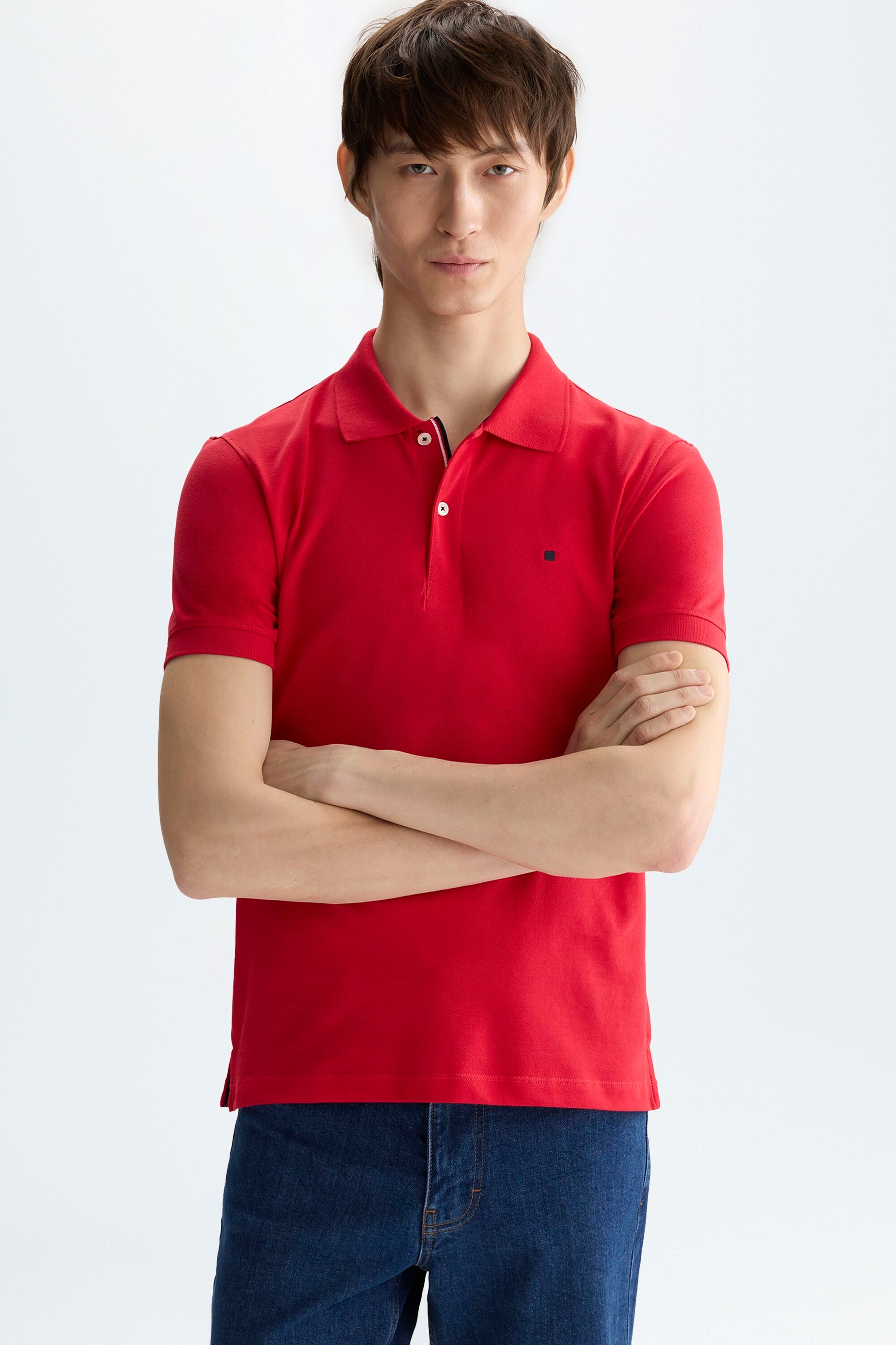 Polo slim fit piqué rojo - Purificacion Garcia España