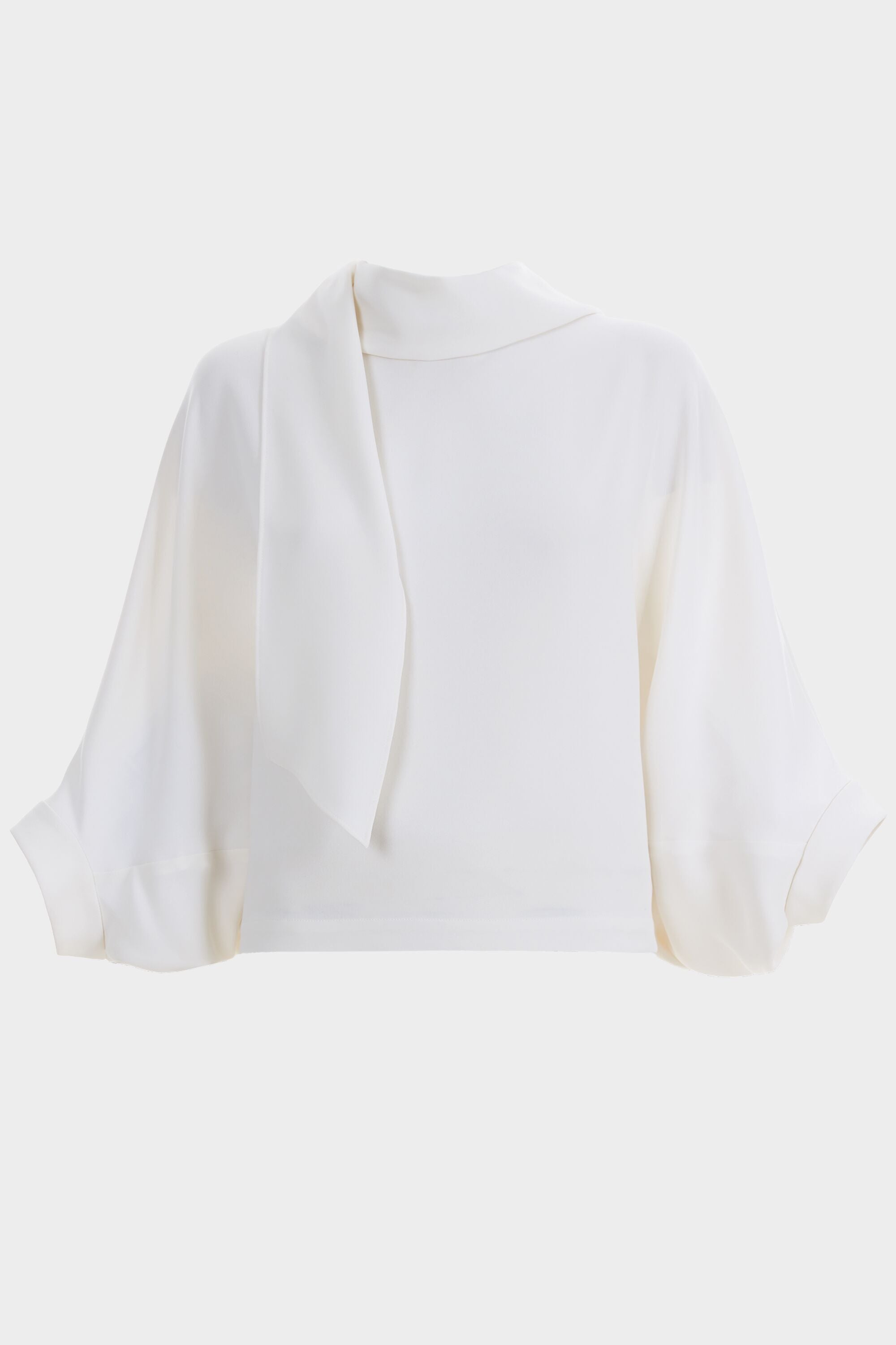 Crepe oversize blouse with scarf ecru - Purificacion Garcia Crepe oversize blouse with scarf ecru - Purificacion Garcia