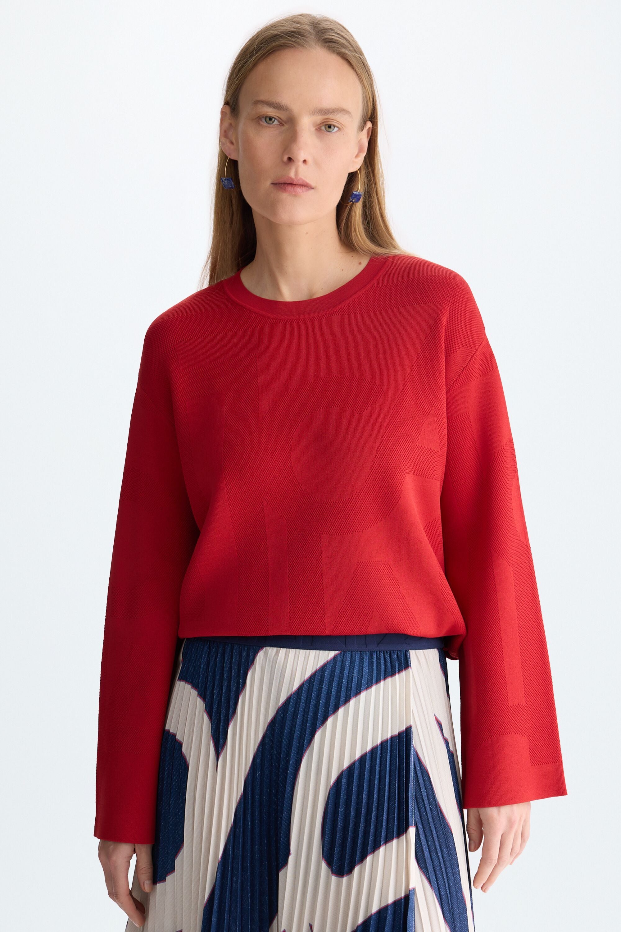 PG Lines stretch-knit straight-fit sweater red - Purificacion Garcia ...