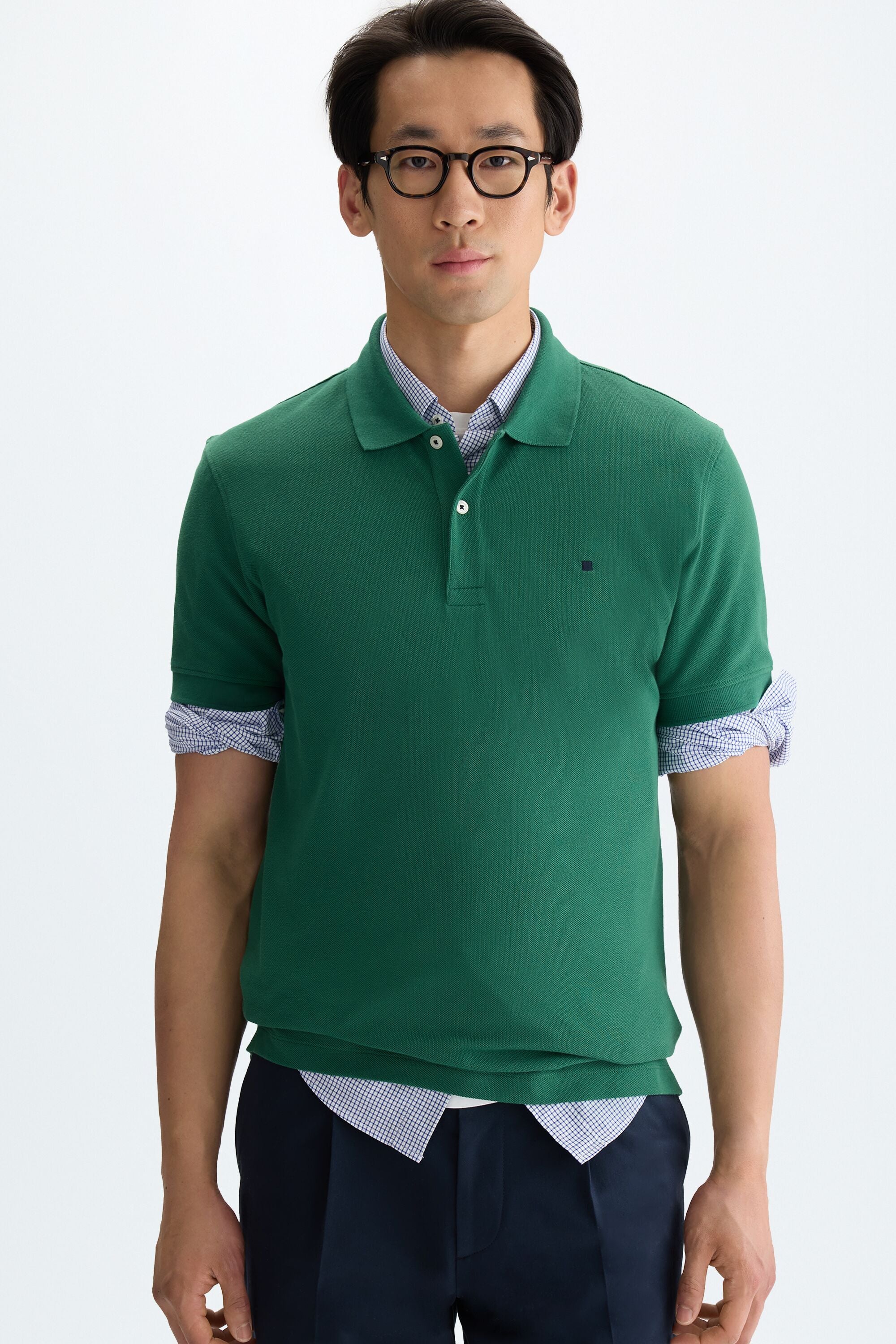 Polo piqué verde botella - Purificacion Garcia Chile