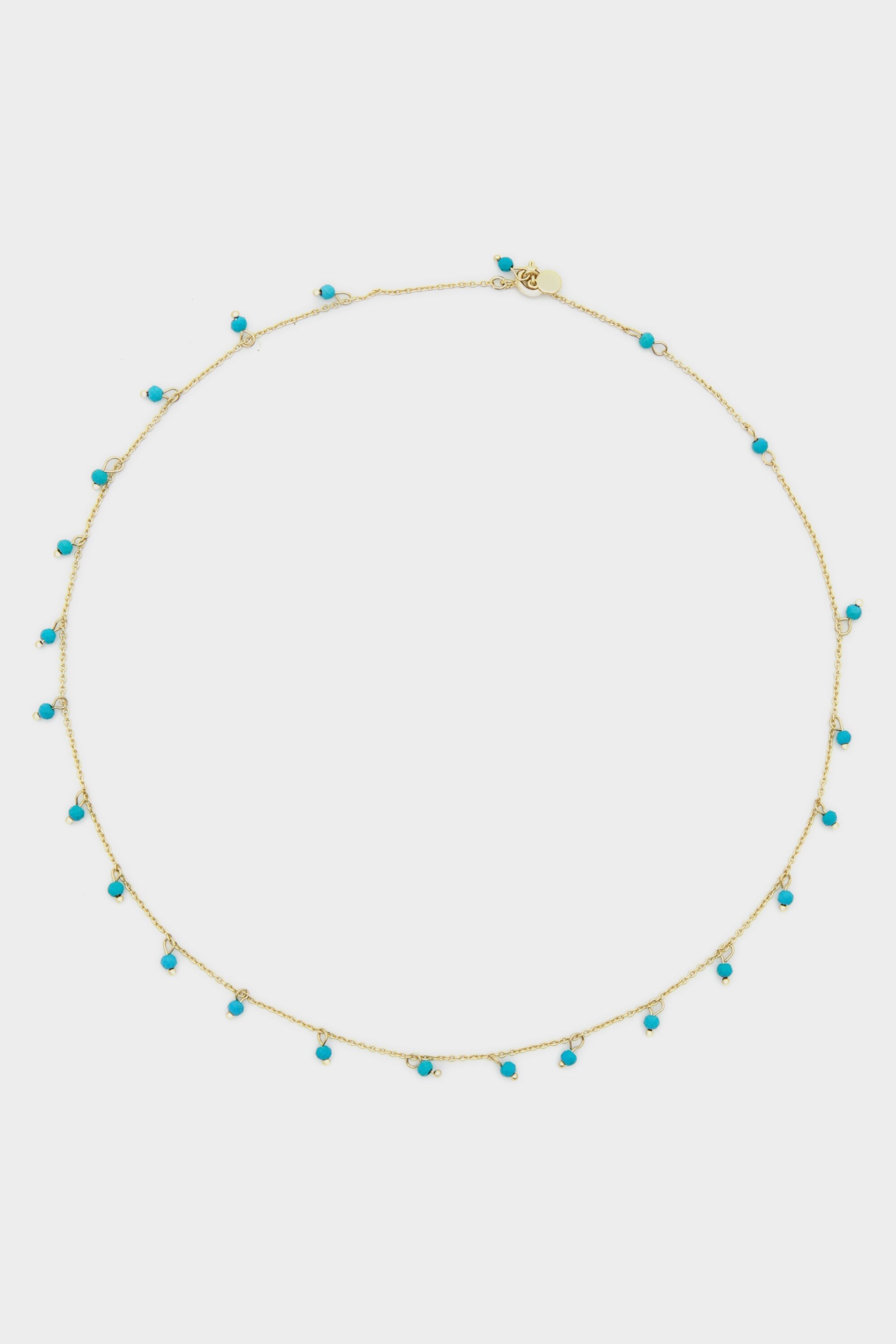 Collar Gem Swing oro/azul turquesa - Purificacion Garcia México