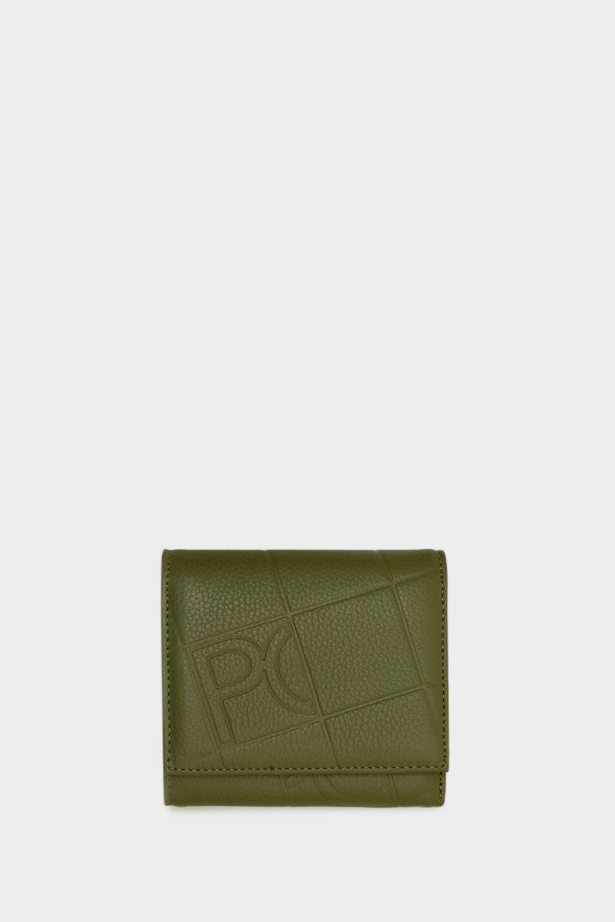 Combinación Única fold over wallet light khaki green - Purificacion ...