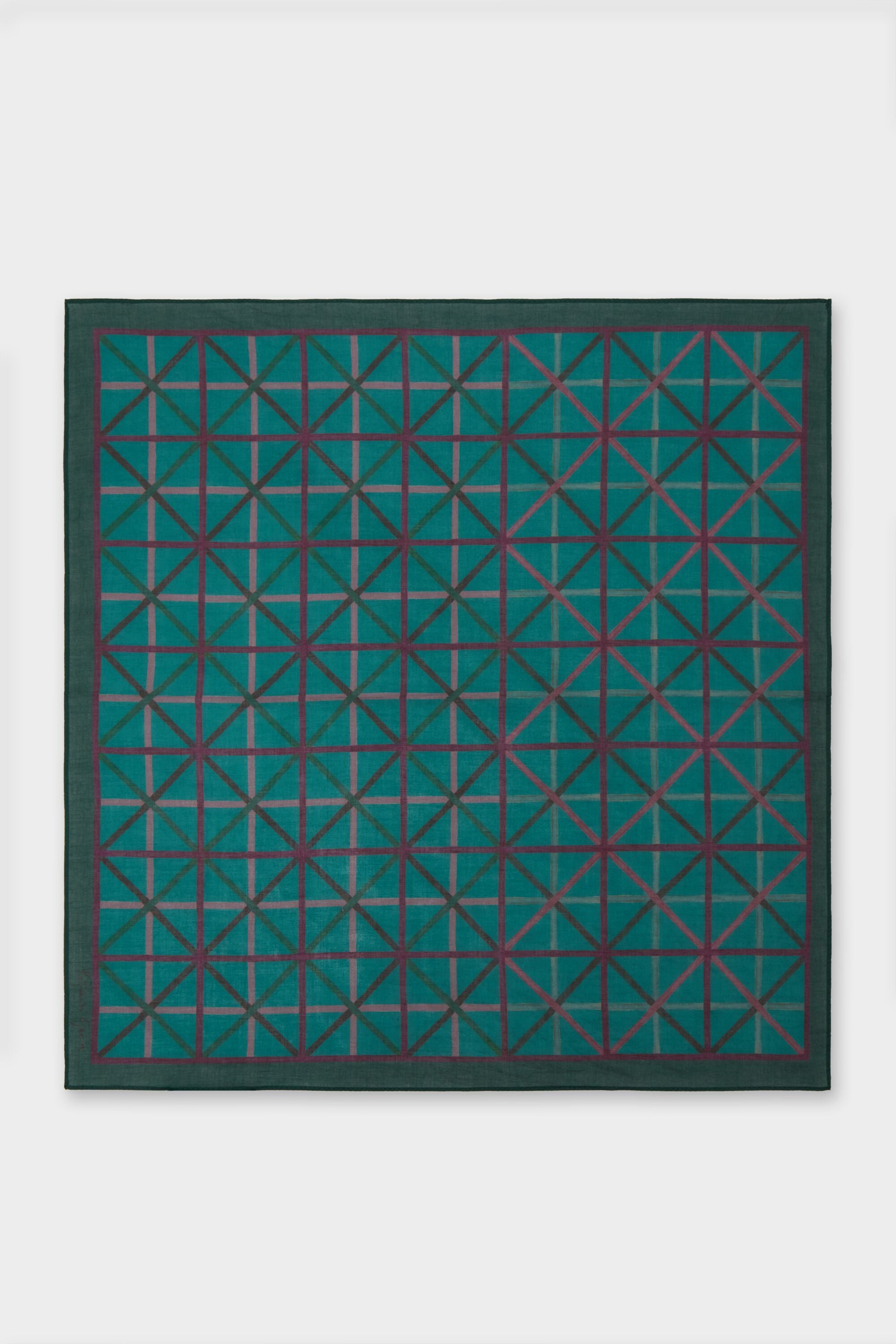 Bandana algodon 53 Origami verde/burdeos - Purificacion Garcia México