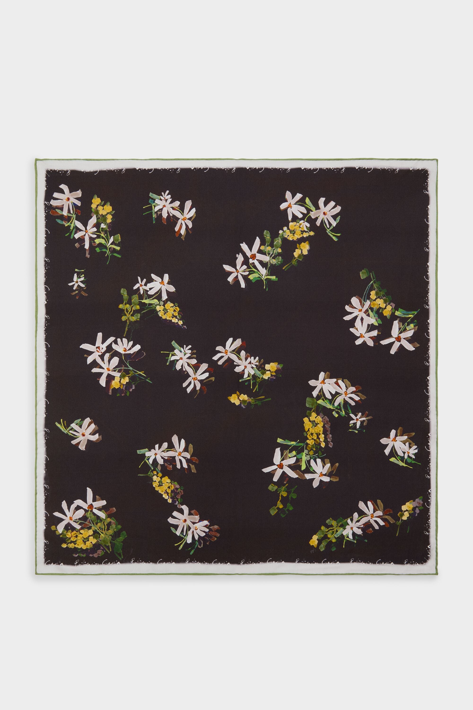 Bandana seda 53 Florigami negro - Purificacion Garcia México