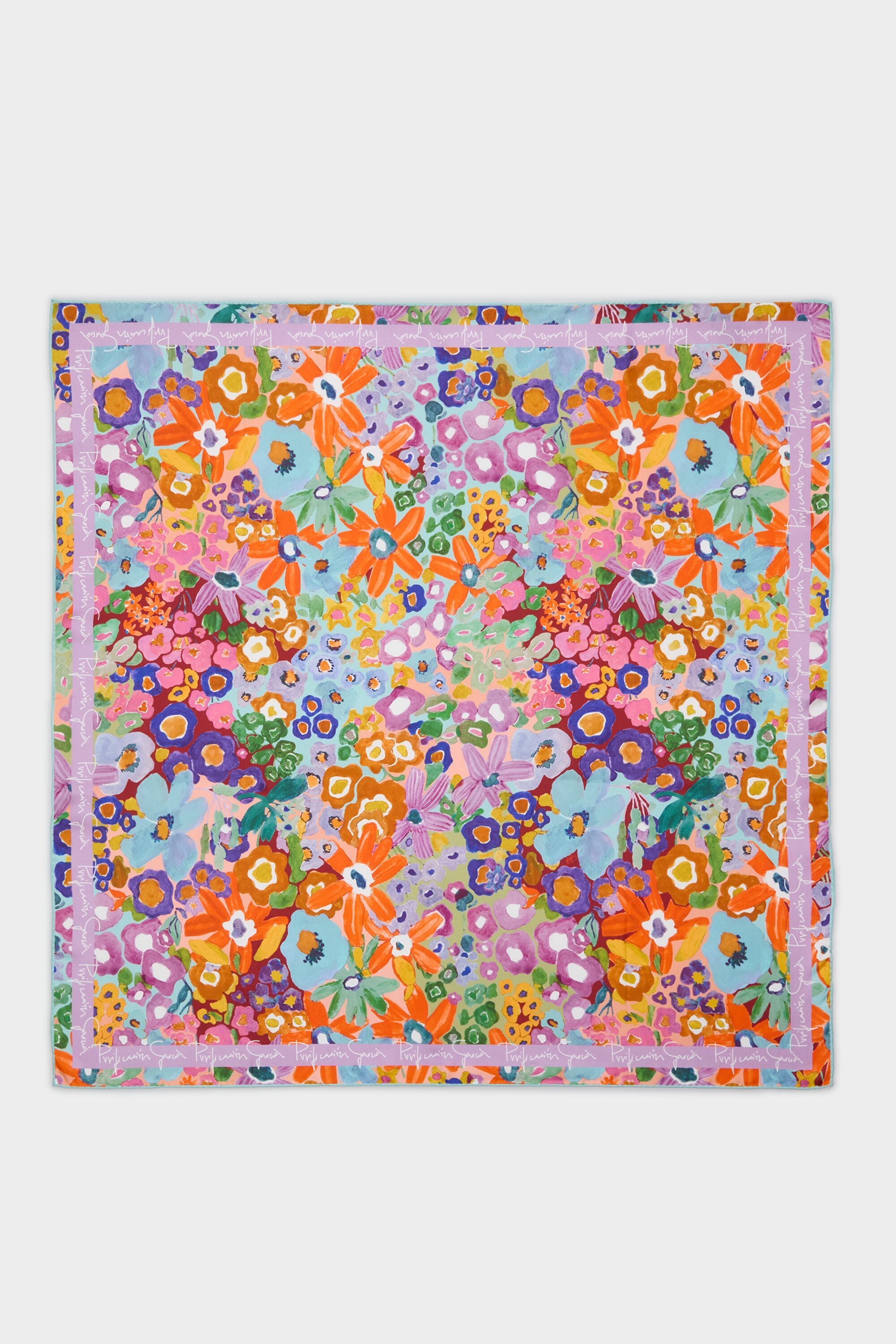 Pañuelo seda 90 Vivaldi lila/multicolor - Purificacion Garcia México
