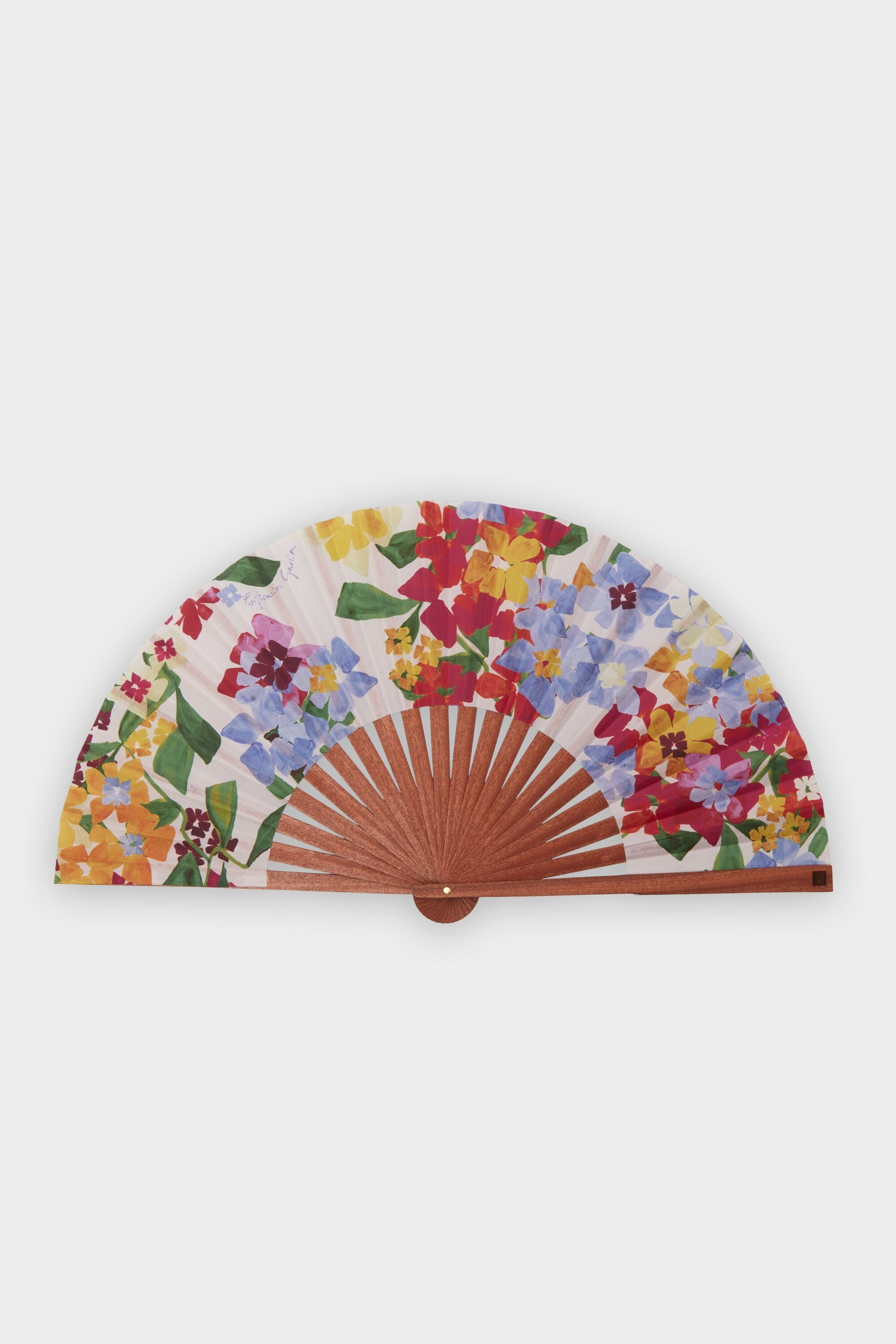 Pacific hand fan beige/fuchsia/azul - Purificacion Garcia United States
